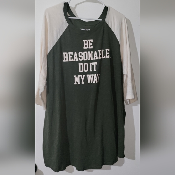 torrid | Tops | Torrid 4x Green And Cream Graphic Tee 34 Sleeve Super ...